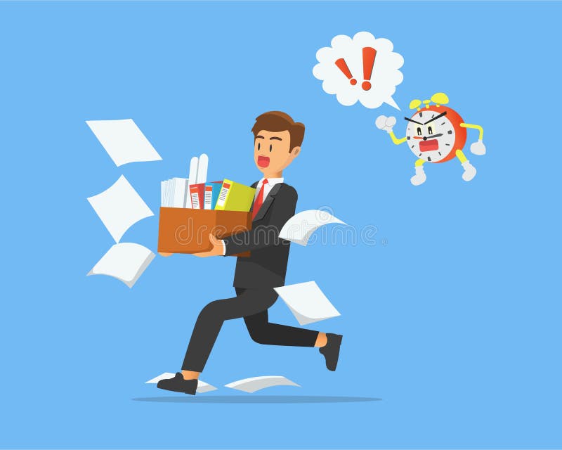 Vector Illustration of Employee To Work in a Hurry Stock Vector ...