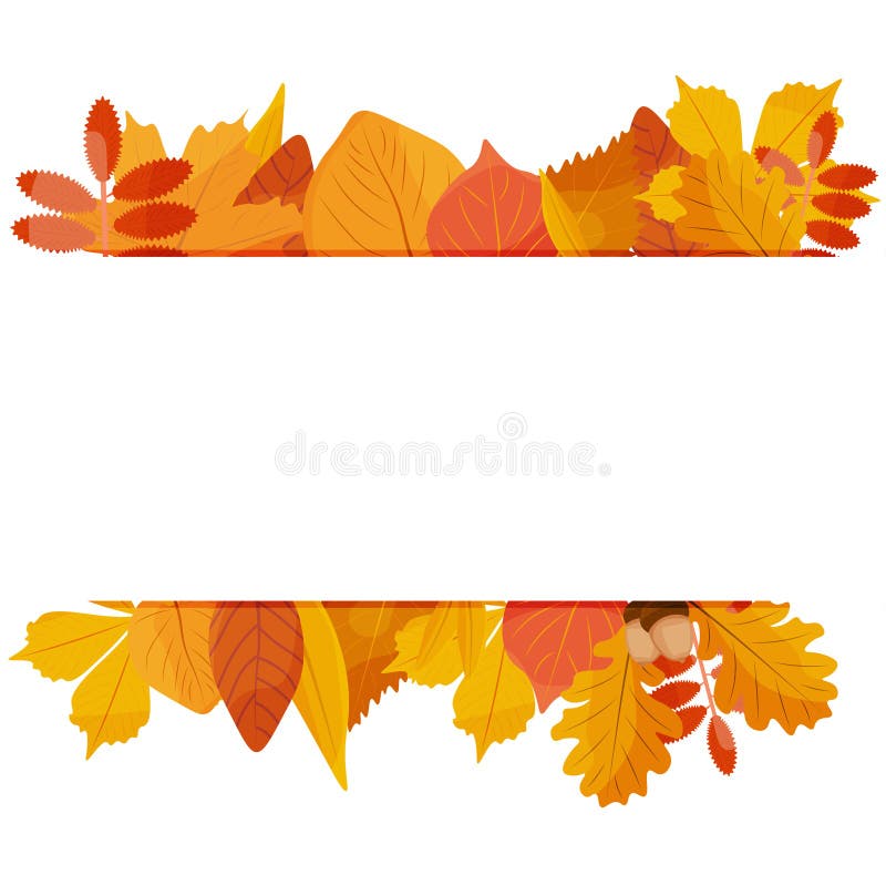 Vector Illustration of an Empty Autumn Frame with Leaves. Autumn Design ...