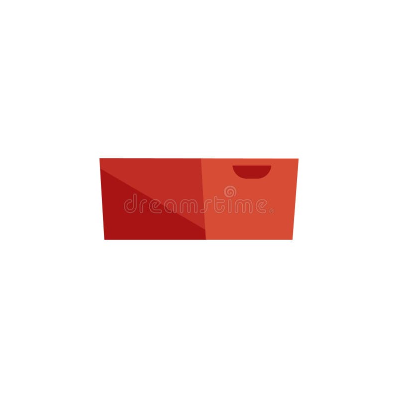 Vector Illustration of an Empty Box in Flat Style on an Isolated ...