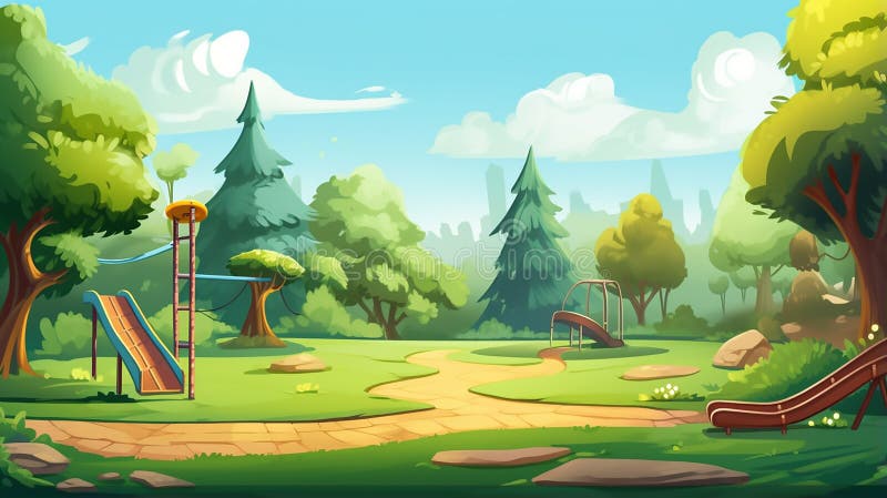 Vector Illustration of Empty Children Park Stock Illustration ...