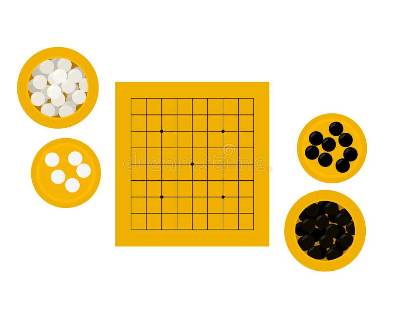 Vector Illustration of Goban and Bowls with Stones Stock Vector ...