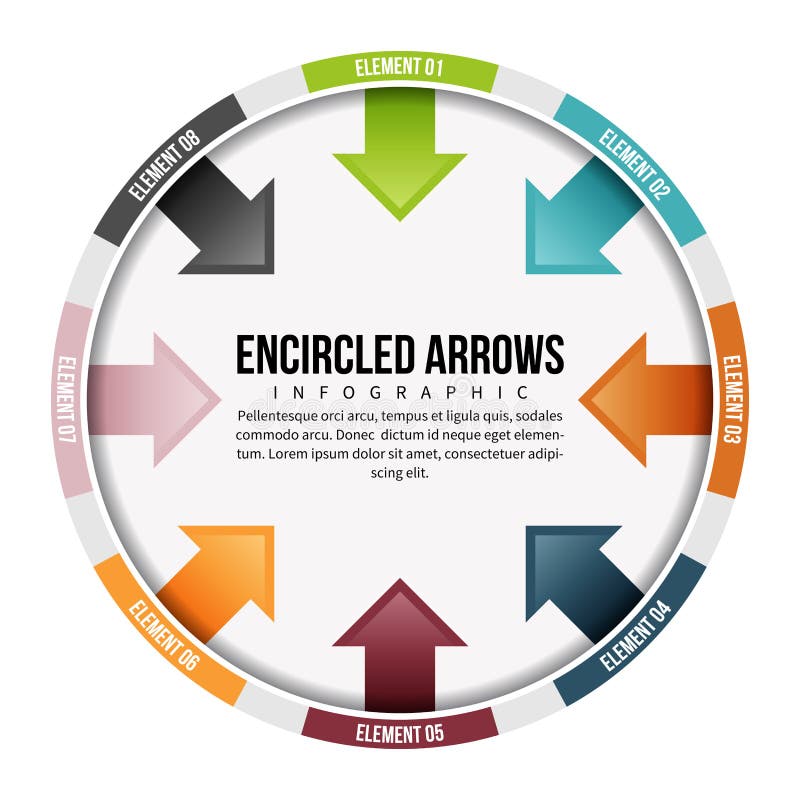 Encircled Arrows Infographic Stock Vector - Illustration of element ...