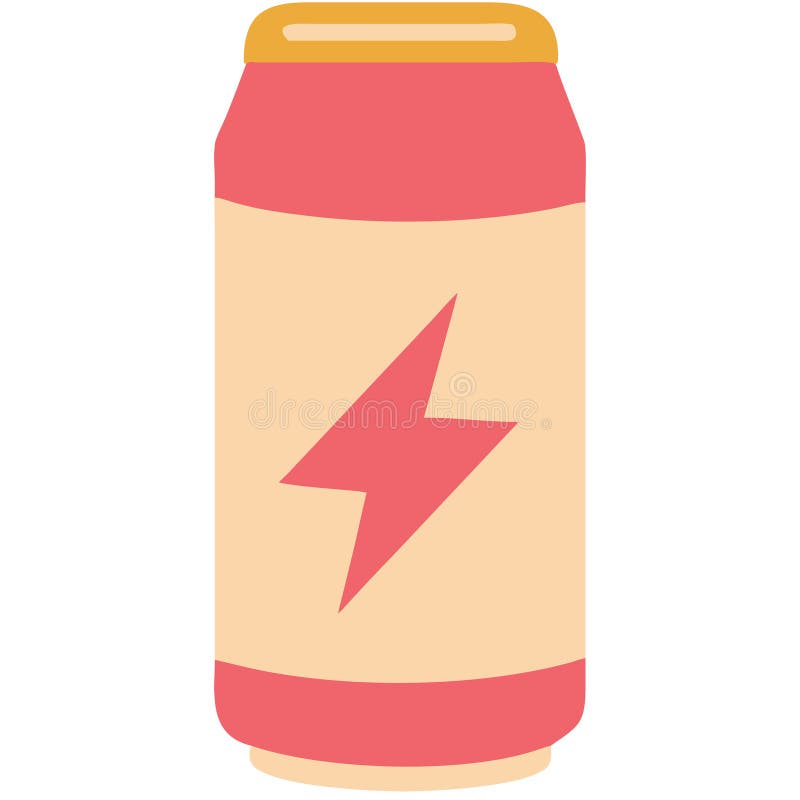 Vector Illustration of Energy Drink Can with Lightning Bolt Symbol for ...