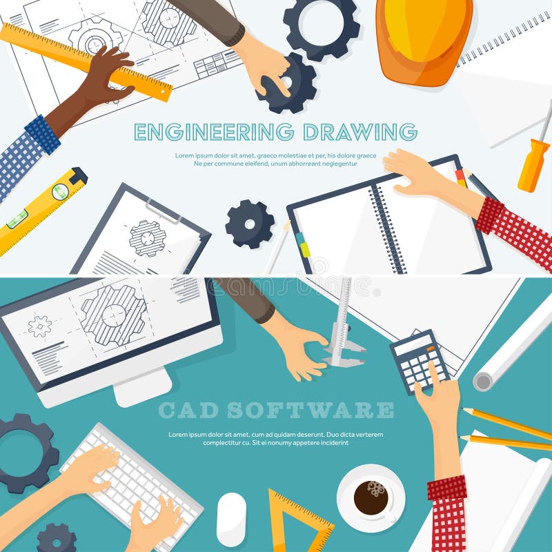 Vector Illustration. Engineering and Architecture. Drawing ...