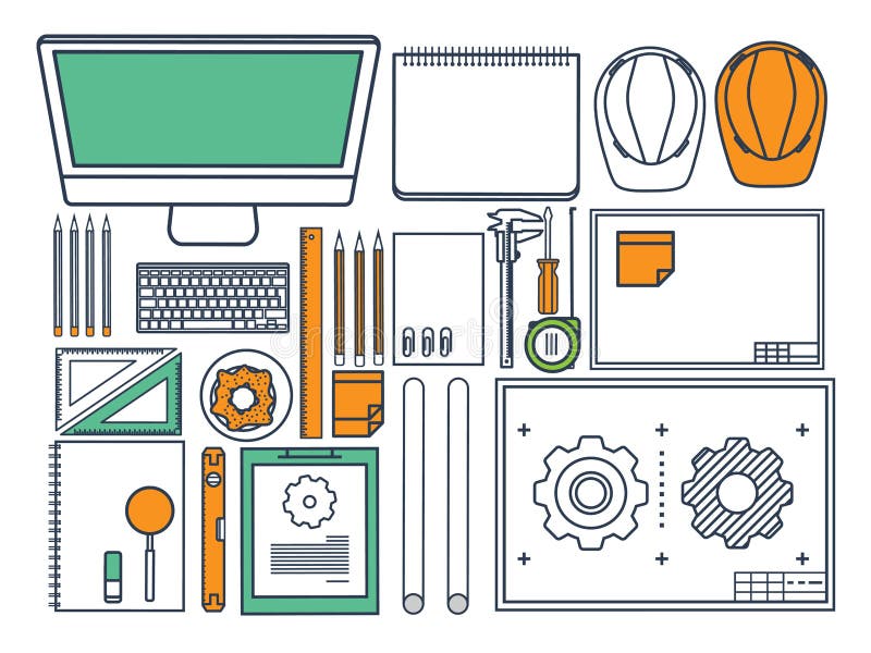 Vector Illustration. Engineering and Architecture. Drawing ...