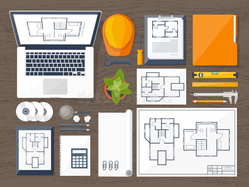 Vector Illustration. Engineering and Architecture. Drawing ...