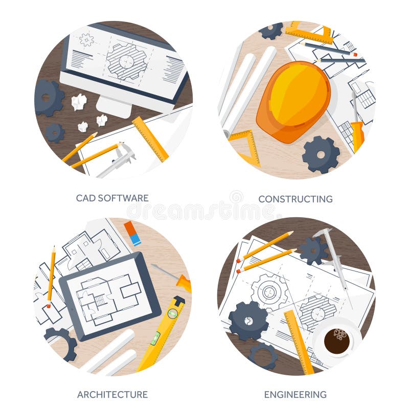 Vector Illustration. Engineering and Architecture. Drawing ...