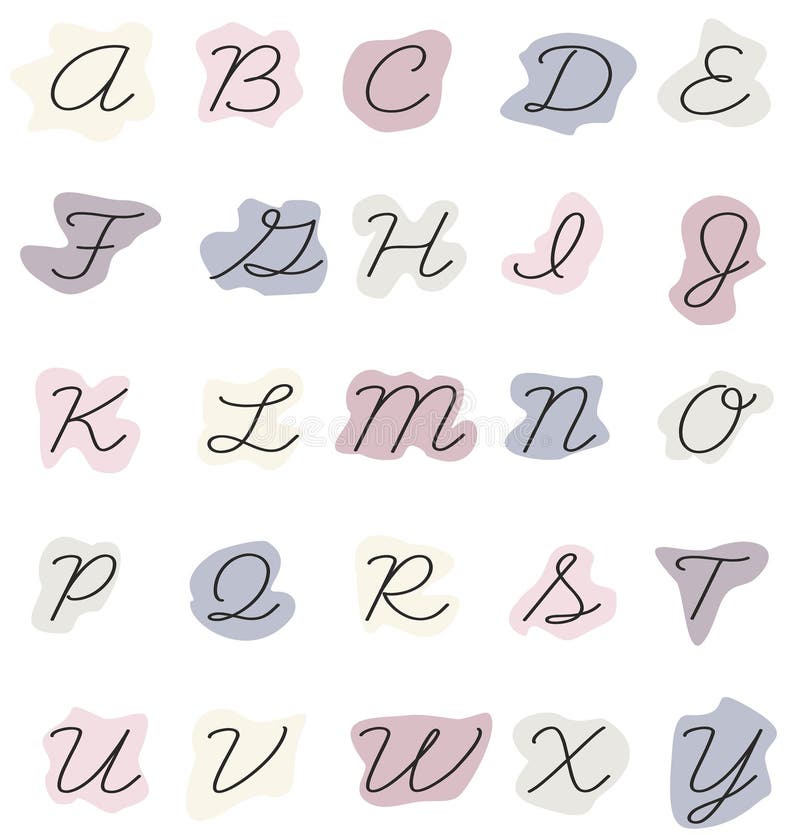 Vector Illustration of the English Alphabet with Colored Spots and ...