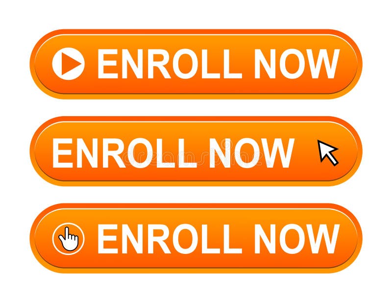 Enroll now button stock vector. Illustration of isolated - 121750088
