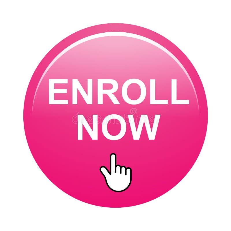 Enroll now button stock vector. Illustration of graphic - 121800113