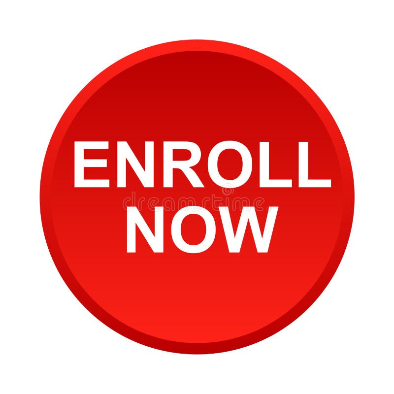 Enroll now button stock vector. Illustration of icon - 121800286