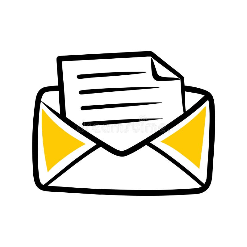 Vector Illustration Envelope with Letter for Communication and Email ...