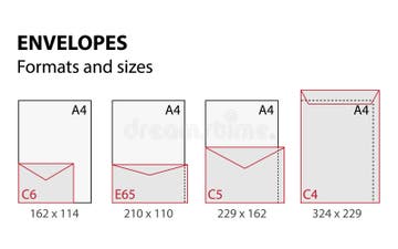 Vector Illustration of Envelopes Formats and Sizes Set Stock Vector ...