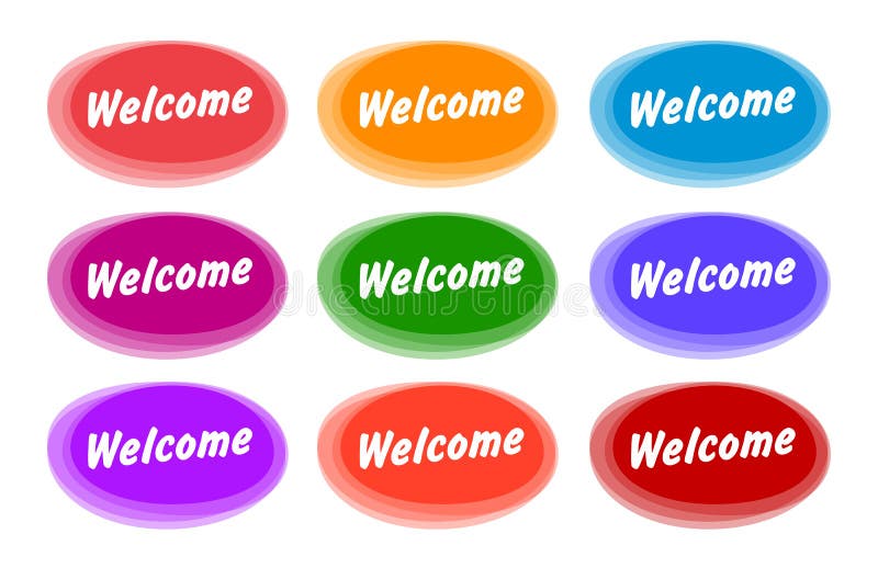 Welcome label or sticker stock vector. Illustration of icon - 183788016