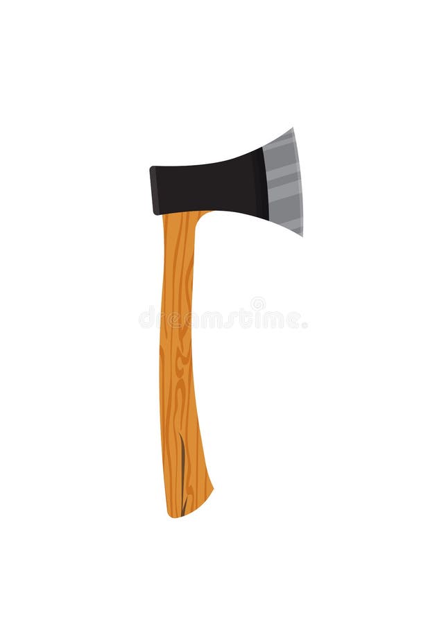 Ax with Wooden Handle Isolated on White Background. Vector. Stock ...