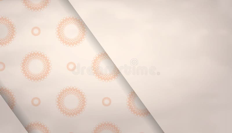 Beige Banner with Space for Your Text and Patterns. Print-ready ...