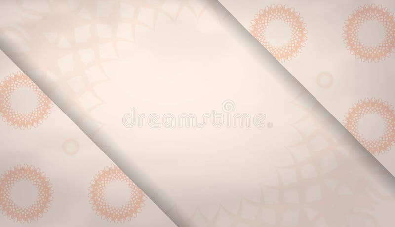Beige Banner with Space for Your Text and Patterns. Typography Template ...