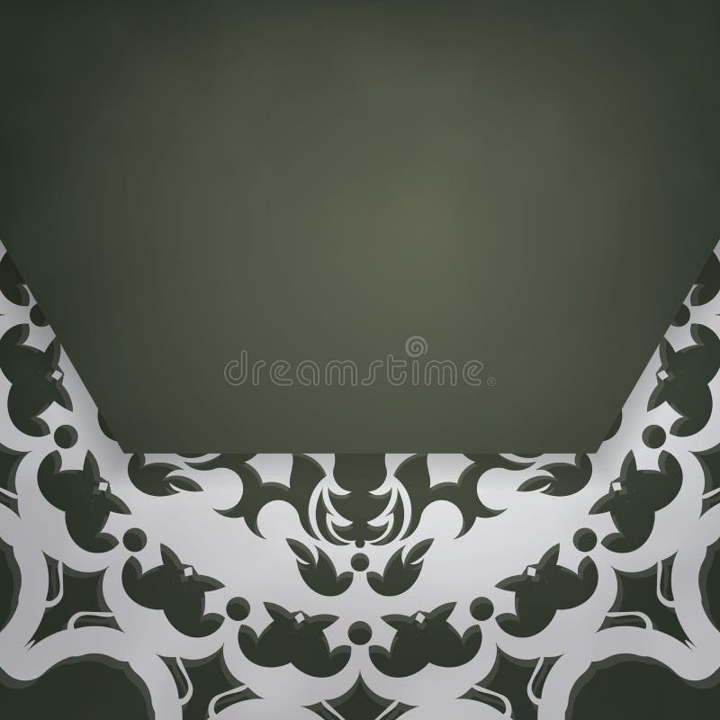 Dark Green Card with Abstract White Pattern for Your Brand. Stock ...