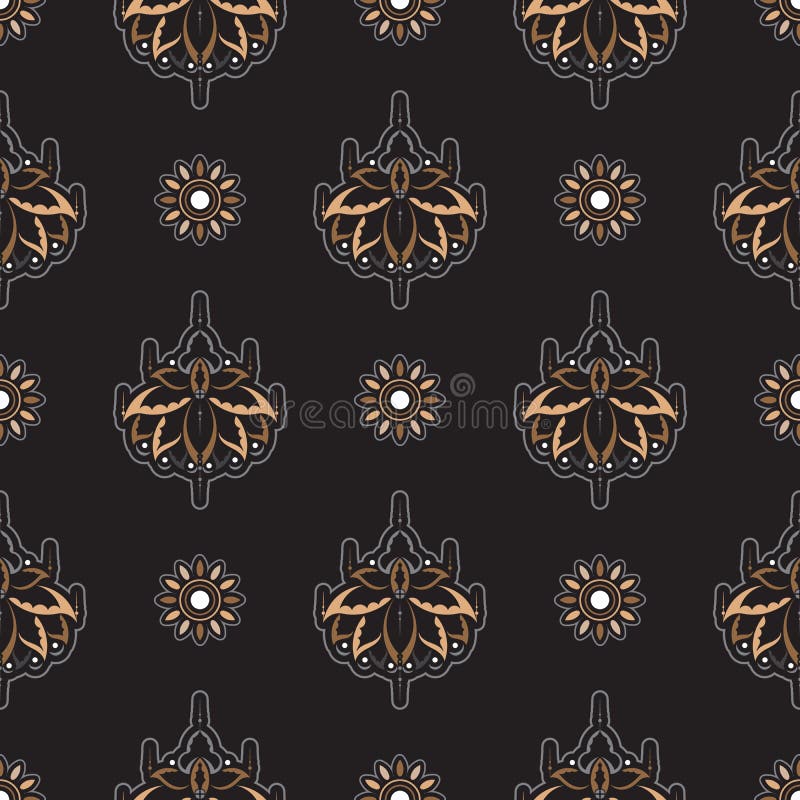 Dark Lotus Seamless Pattern. Good for Backgrounds and Prints. Vector ...
