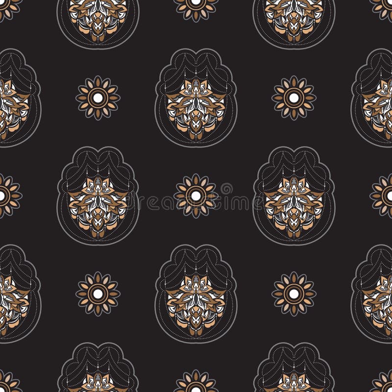 Dark Lotus Seamless Pattern. Good for Menus, Postcards, Books ...