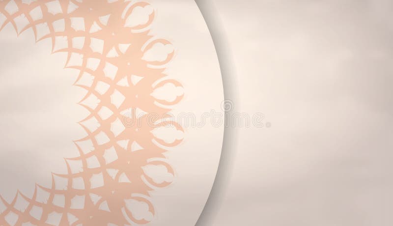 Luxurious Beige Banner with Space for Your Text and Patterns. New Year ...