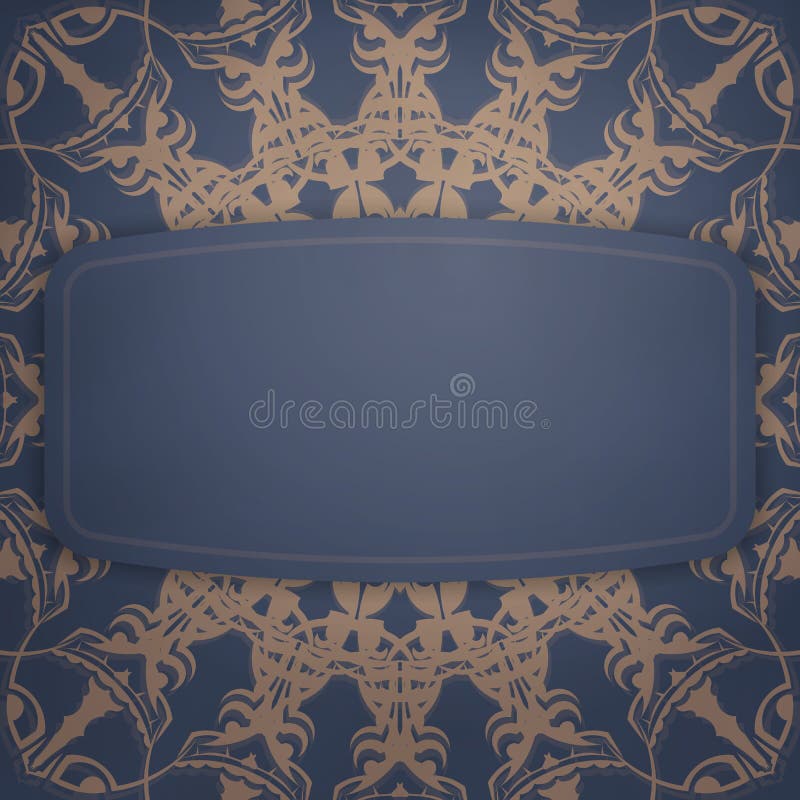 Template Greeting Card in Blue Color with an Abstract White Pattern for ...