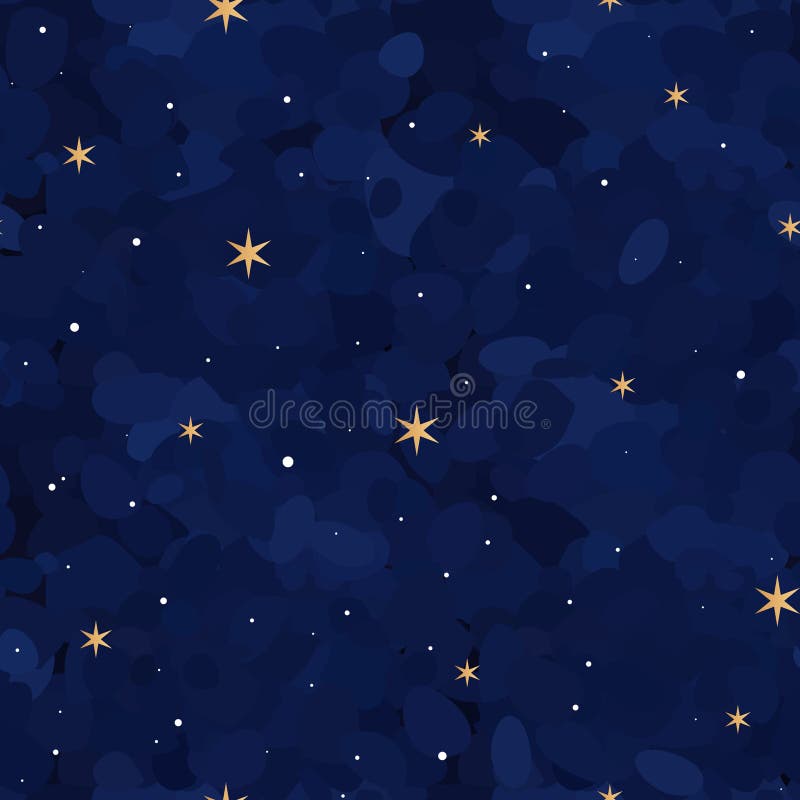 Starry Night Background, Seamless Pattern, Stock Vector - Illustration ...