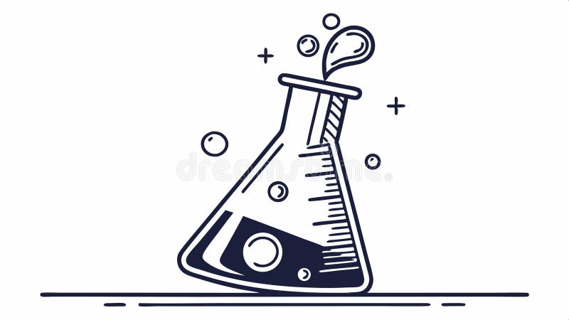 Erlenmeyer Flask Illustration, Chemistry Equipment for Science Labs and ...