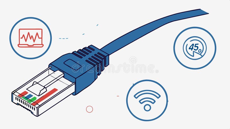 Ethernet Cable Illustration, Network and Internet Connection Vector ...