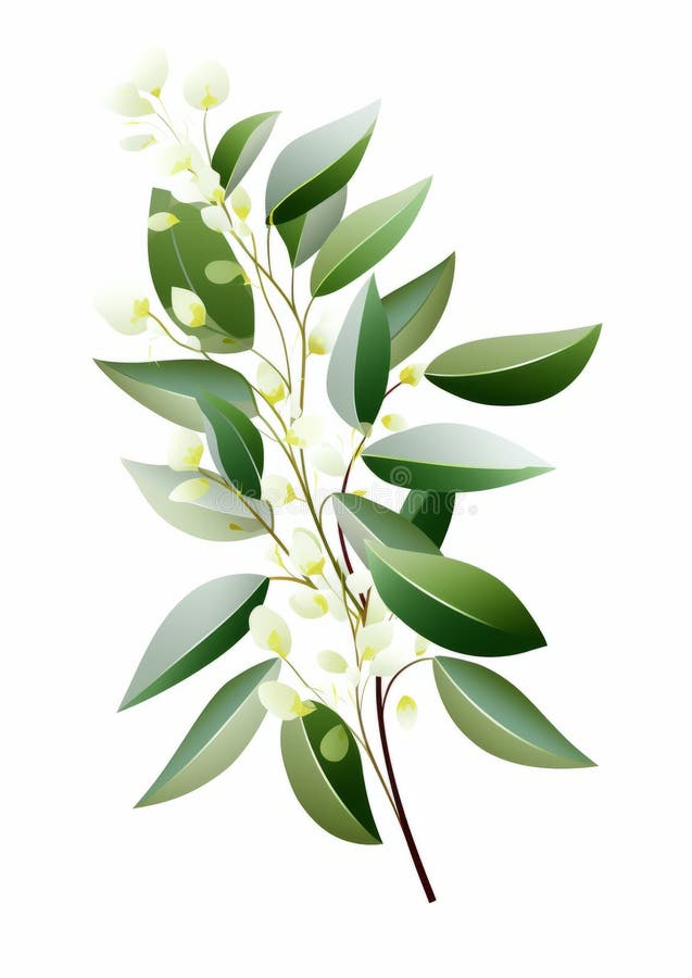 Eucalyptus Icon on White Background Stock Illustration - Illustration ...