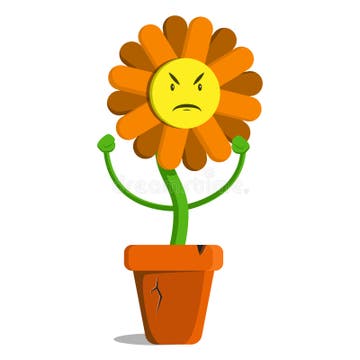 Vector Illustration of an Evil Flower in Cartoon. Stock Vector ...