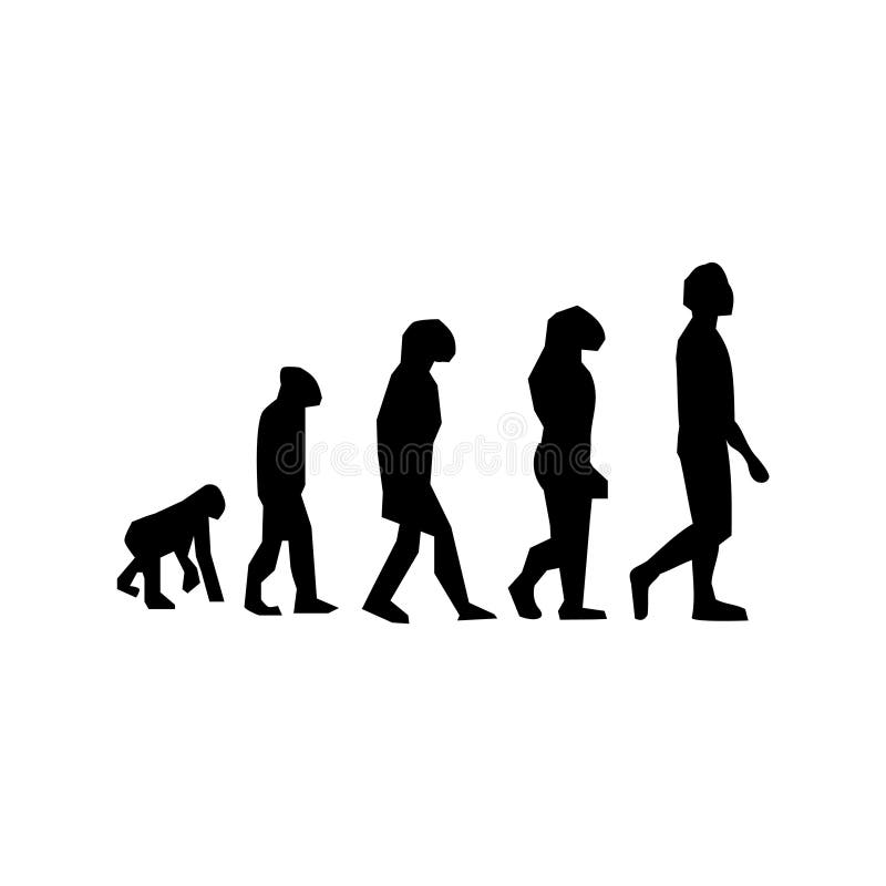 Evolution of Human Isolated on White Background Stock Vector ...