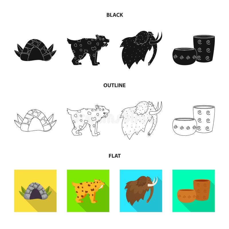 Vector Illustration of Evolution and Neolithic Logo. Collection of ...