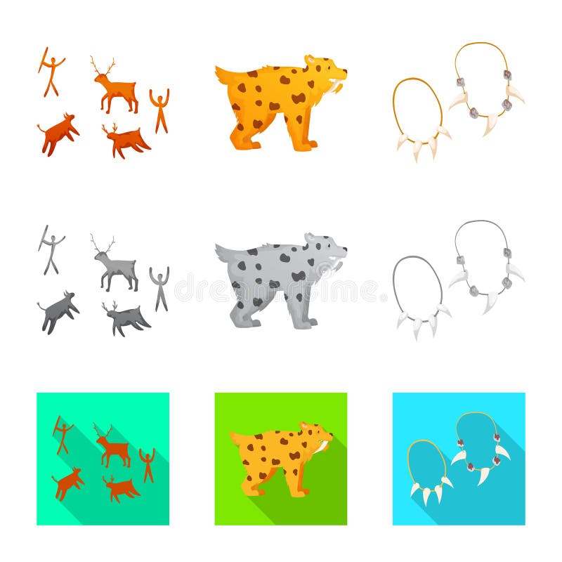 Vector Design of Evolution and Neolithic Symbol. Collection of ...