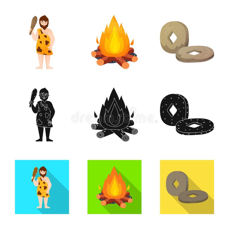 Vector Illustration of Evolution and Neolithic Symbol. Collection of ...