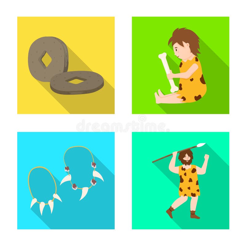 Vector Illustration of Evolution and Neolithic Symbol. Set of Evolution ...