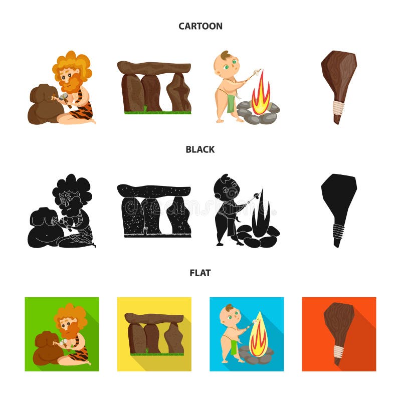 Vector Design of Evolution and Prehistory Logo. Set of Evolution and ...