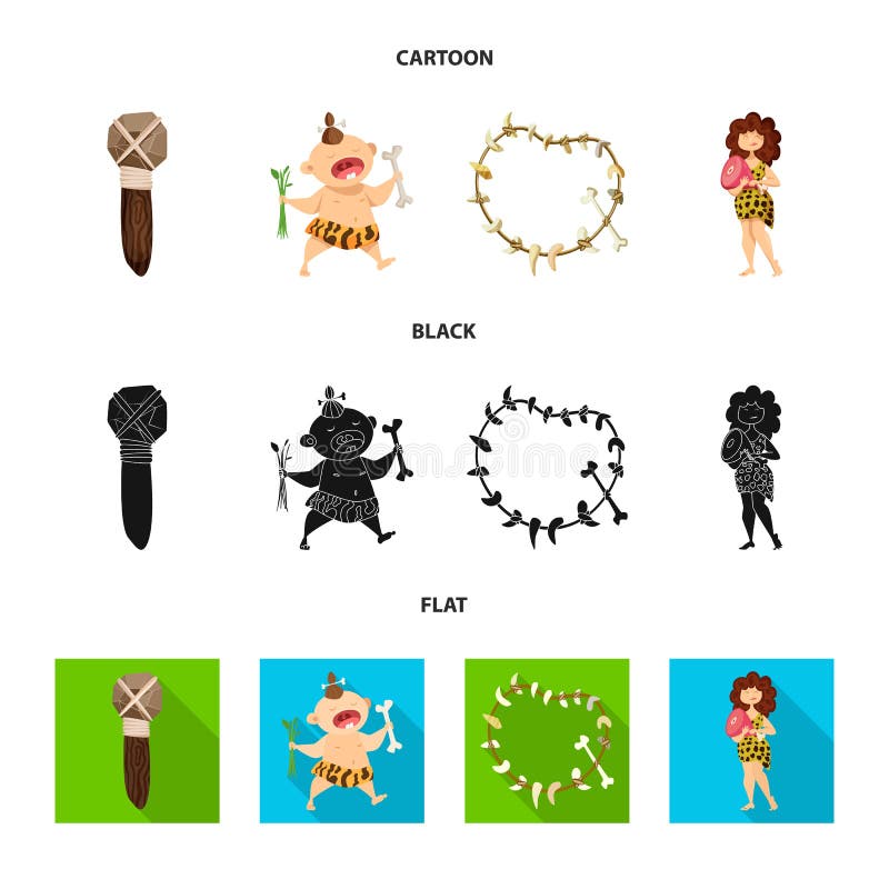 Vector Illustration of Evolution and Prehistory Icon. Set of Evolution ...