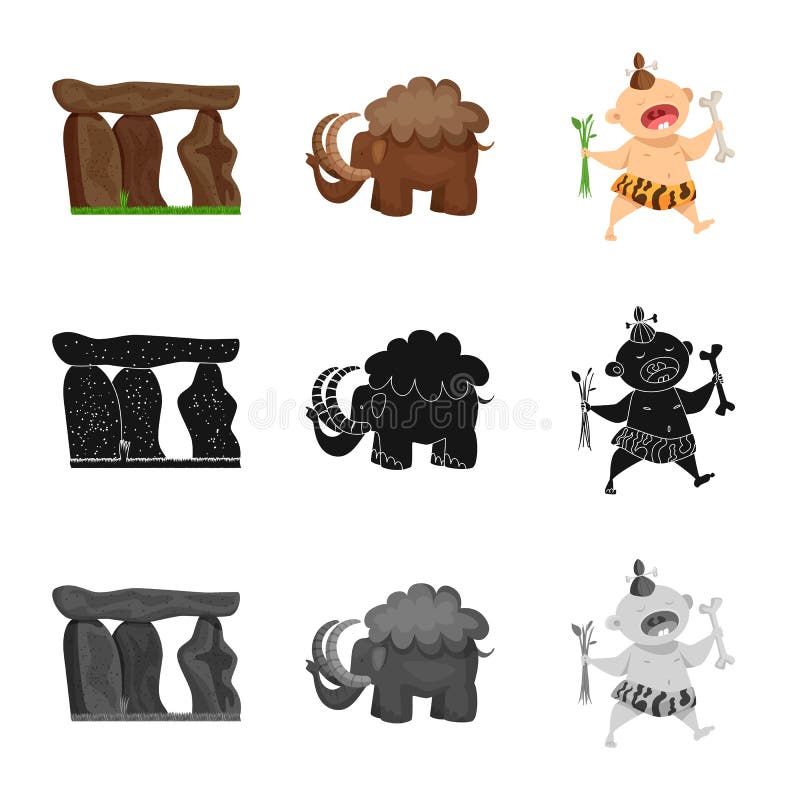 Vector Design of Evolution and Prehistory Sign. Set of Evolution and ...