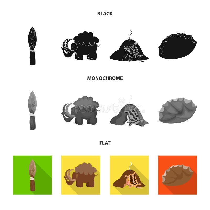 Vector Illustration of Evolution and Prehistory Logo. Collection of ...