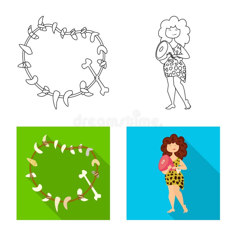 Vector Design of Evolution and Prehistory Symbol. Set of Evolution and ...