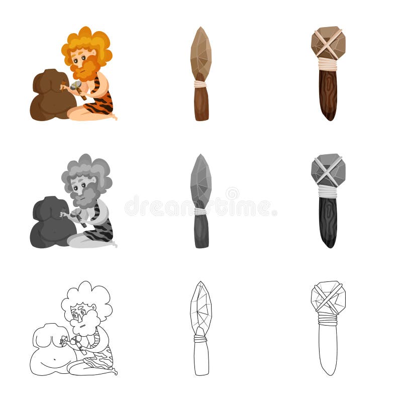 Vector Design of Evolution and Prehistory Symbol. Set of Evolution and ...