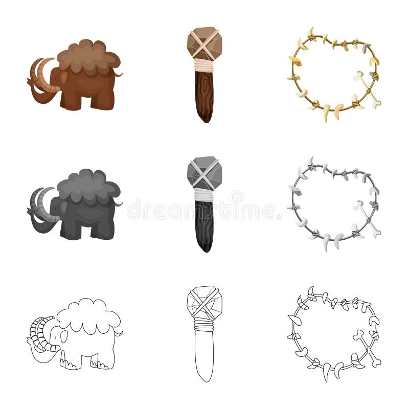 Vector Design of Evolution and Prehistory Symbol. Set of Evolution and ...