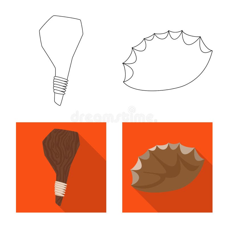 Vector Design of Evolution and Prehistory Symbol. Collection of ...