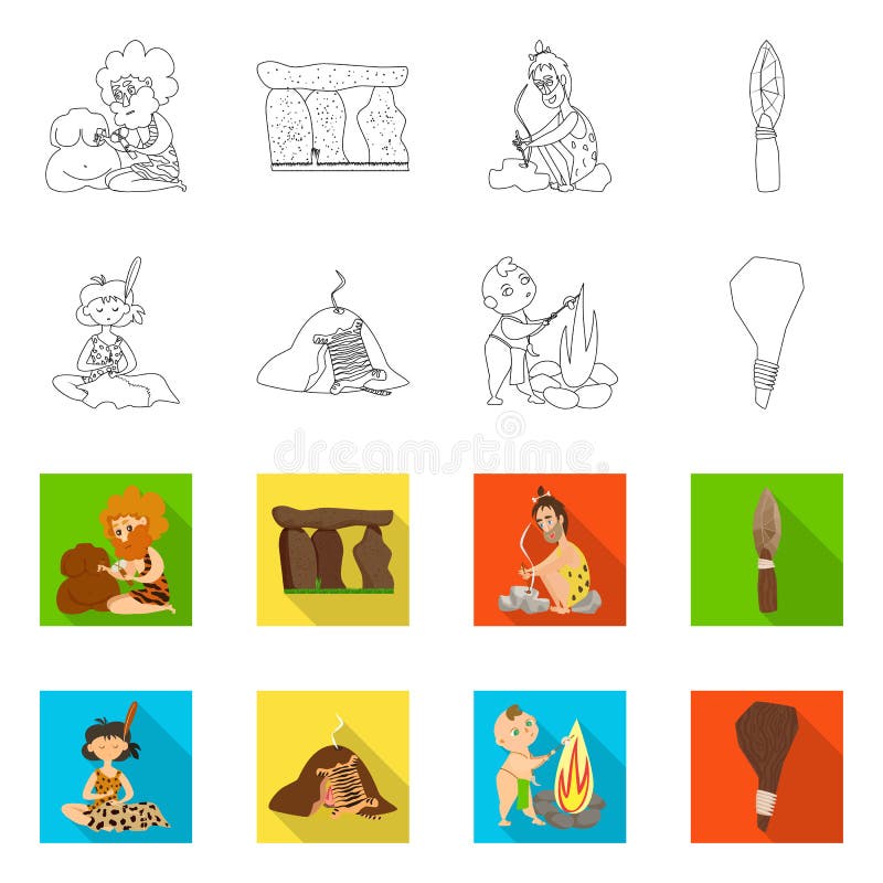 Vector Design of Evolution and Prehistory Symbol. Collection of ...