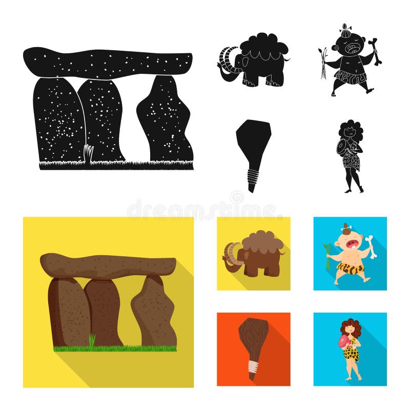 Vector Design of Evolution and Prehistory Symbol. Collection of ...