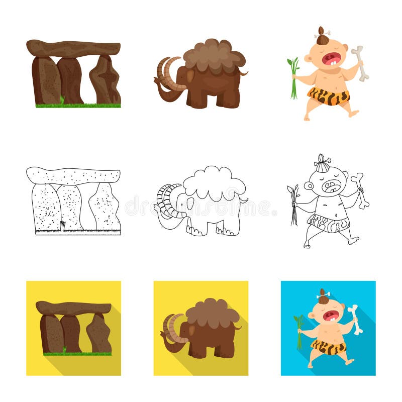 Vector Design of Evolution and Prehistory Symbol. Collection of ...