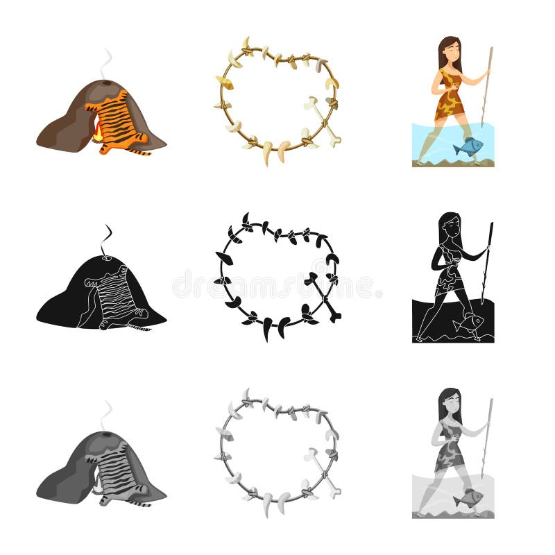 Vector Design of Evolution and Prehistory Symbol. Collection of ...