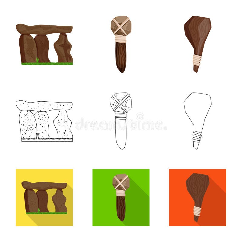 Vector Design of Evolution and Prehistory Symbol. Collection of ...
