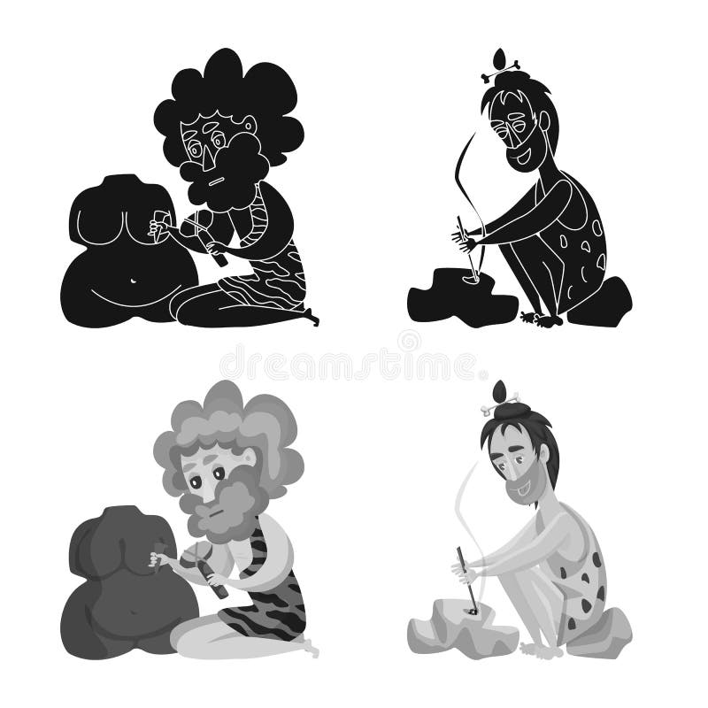 Vector Design Of Evolution And Prehistory Symbol. Collection Of ...